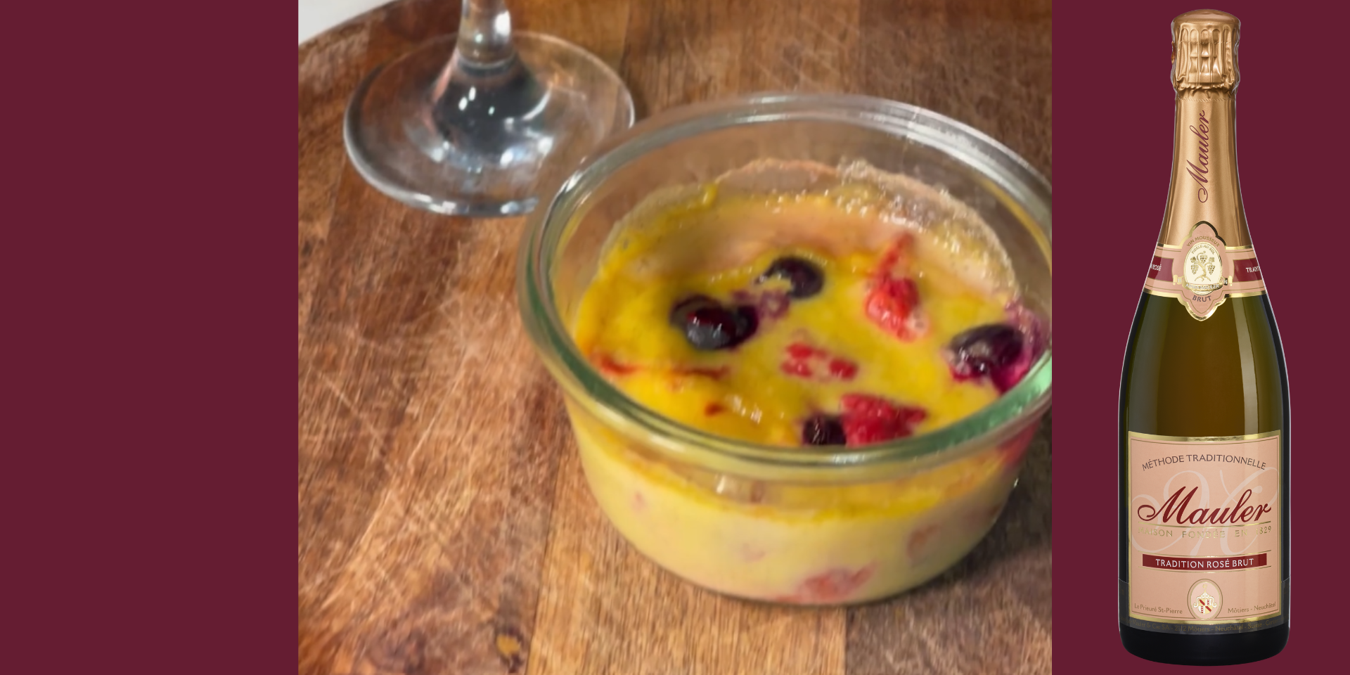 Gratin de fruits rouges au sabayon de Cuvée Tradition Rosé Brut